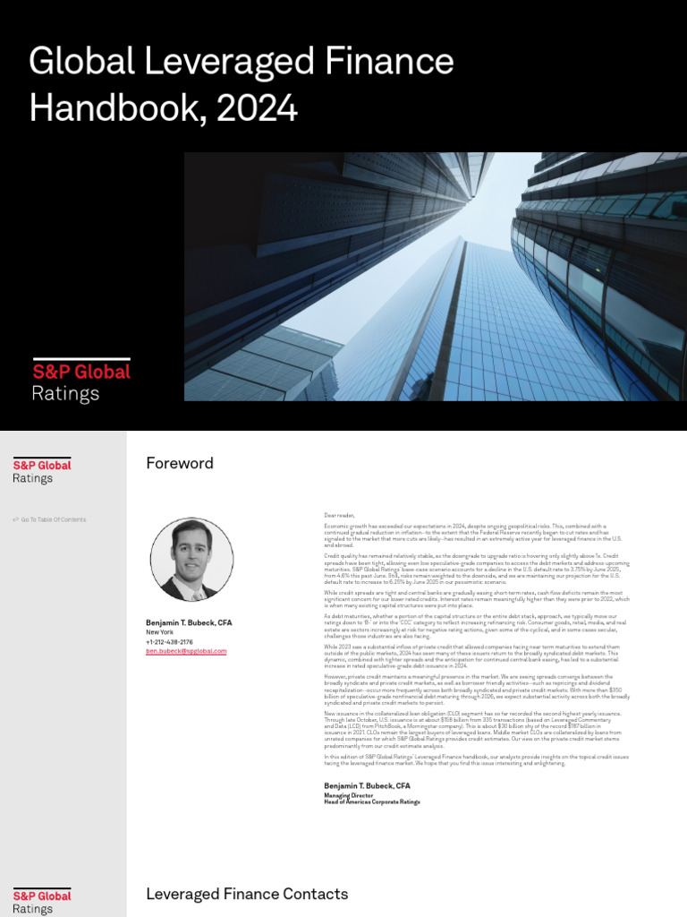 Global Leveraged Finance Handbook, 2024 | PDF | Debt | Interest