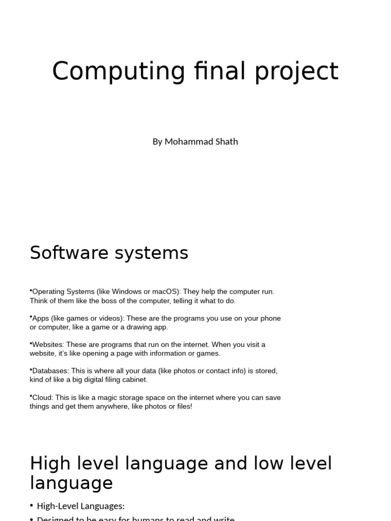 Computing Final Project Grade 8 Pdf Central Processing Unit