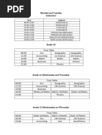 Class 9 Timetable 2024-25 | PDF | Natural Sciences | Science