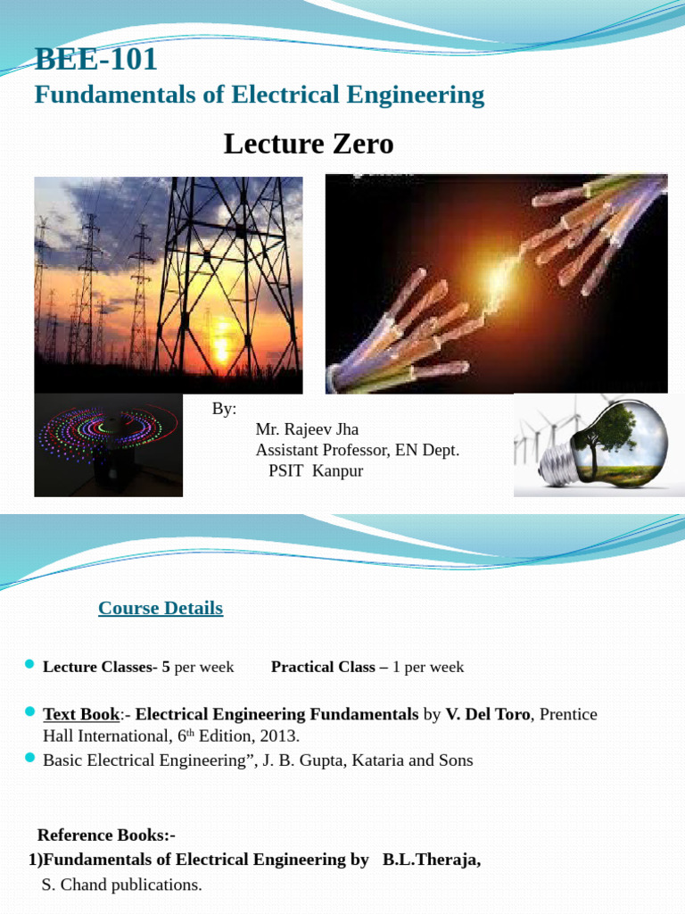 Lecture Zero BEE-101 | PDF | Electric Motor | Electrical Network