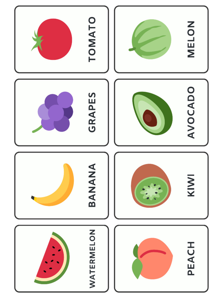 Flash Cards Frutas | PDF