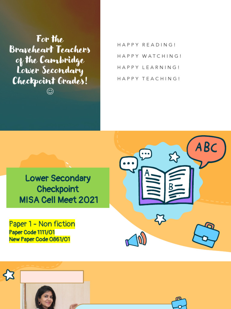 MISA 2021: Lower Secondary Checkpoint Guide | PDF | Reading ...
