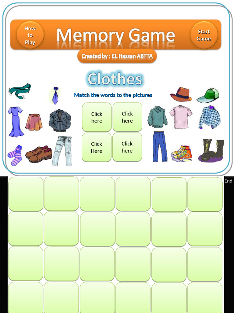 Clothes Memory Game | PDF