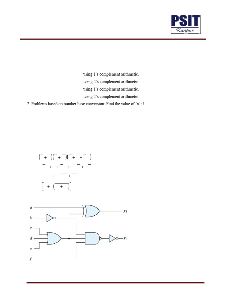 Practice Sheet 1 (UNIT 4) | PDF | Logic Gate | Boolean Algebra