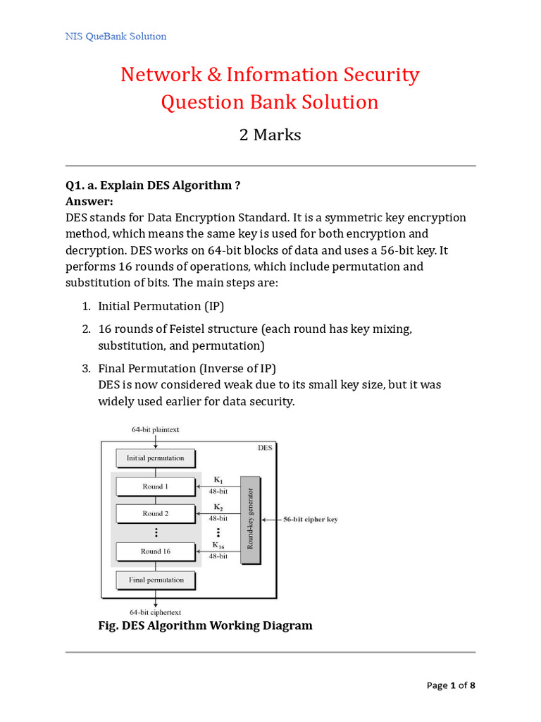 NIS PA 2 Question Bank Solution | PDF | Network Architecture | Internet Protocols
