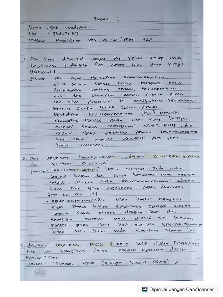 Tugas 1 PKN | PDF