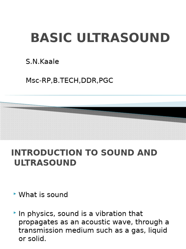 Basic Ultrasound - Part 1 | PDF | Sound | Waves