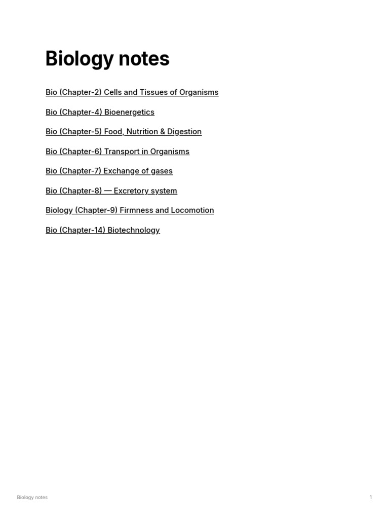 Comprehensive Biology Study Notes | PDF