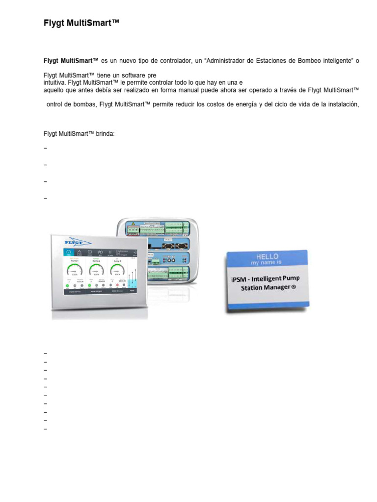 Flygt MultiSmart | PDF | Gasolinera | Uso eficiente de energía