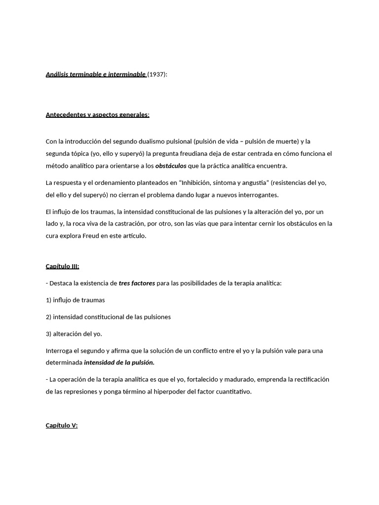 Analisis Terminable e Interminable | PDF | Sigmund Freud | Trauma ...