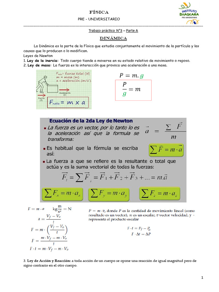 FÍSICA - TP 3 PA - Dinámica | PDF | Fricción | Fuerza