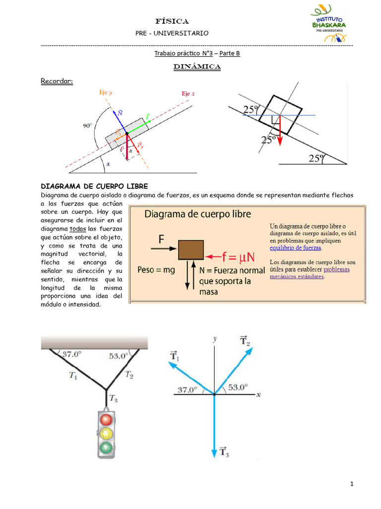 FÍSICA - TP 3 PB - Dinámica | PDF | Fuerza | Fricción