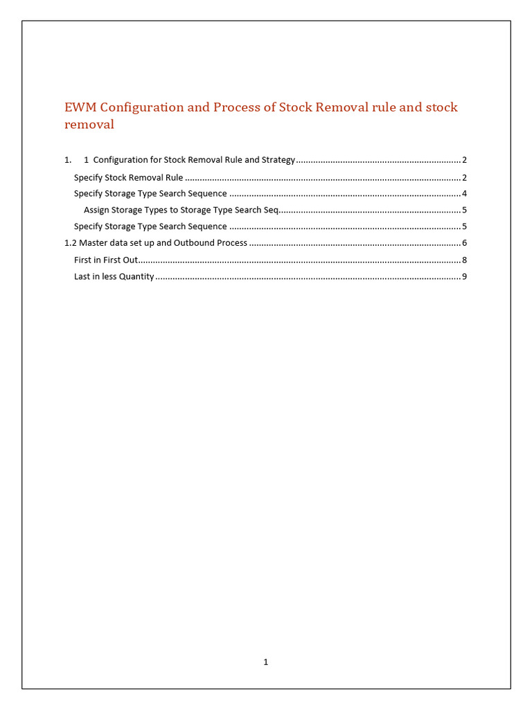 EWM Stock Removal Strategies Overview | PDF | Computing | Computer ...