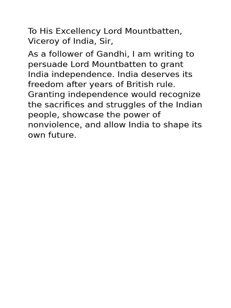 To His Excellency Lord Mountbatten | PDF
