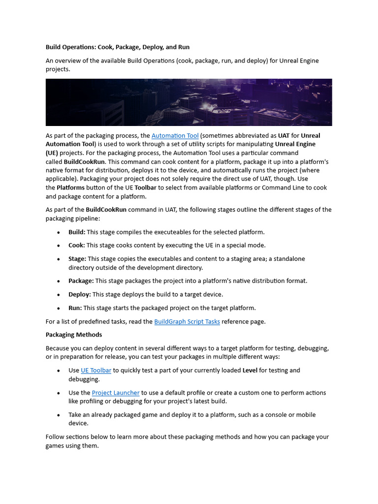Unreal Engine Build Operations Guide | PDF | Command Line Interface | Software