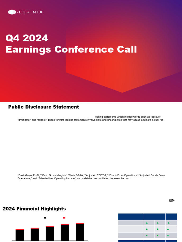 Equinix Q4 24 Earnings Presentation Final | PDF | Revenue | Debt