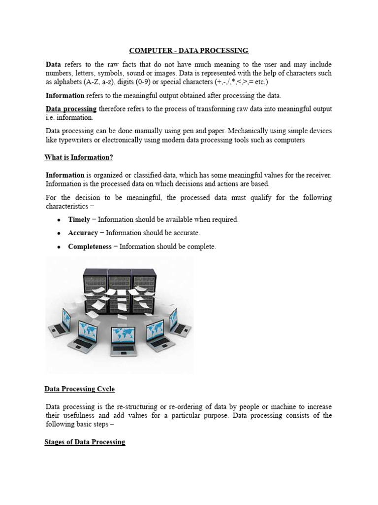 Data Processing: Methods & Stages Explained | PDF | Computer File | Computer Data Storage