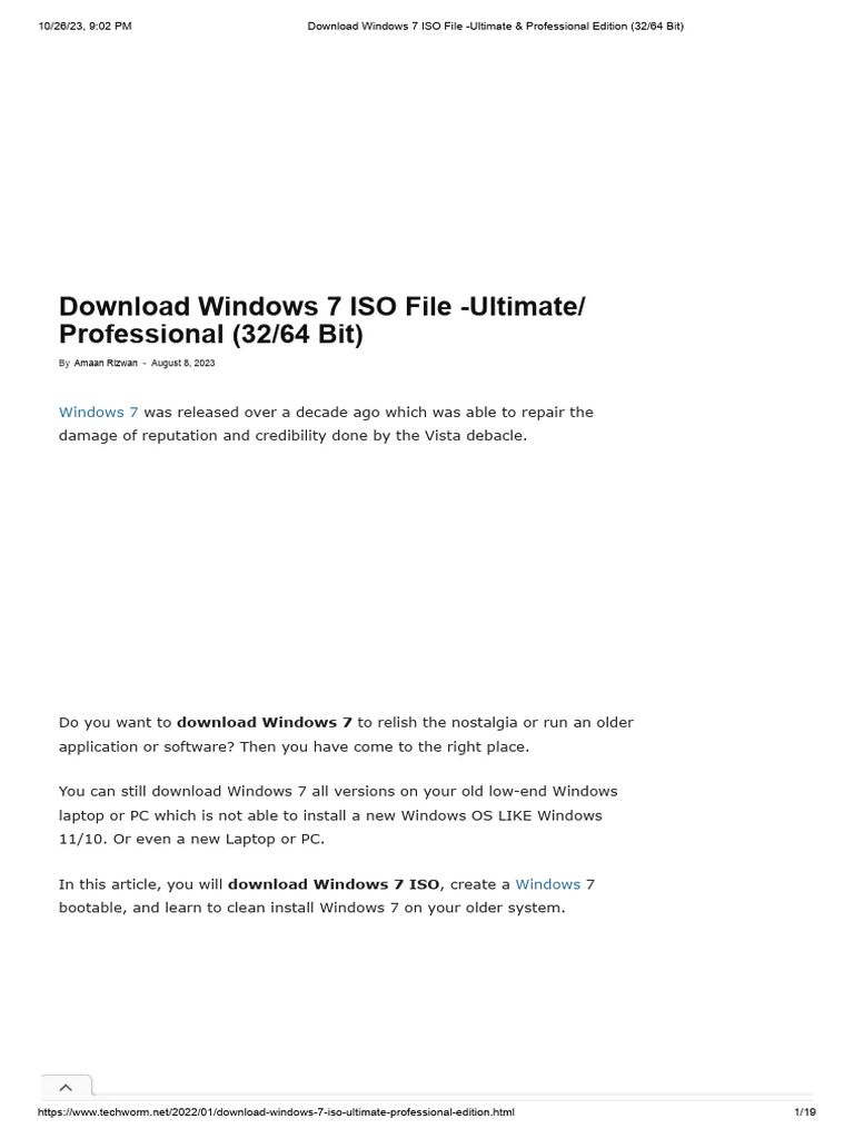 Download Windows 7 ISO: Ultimate & Pro | PDF | Windows 7 | Microsoft ...