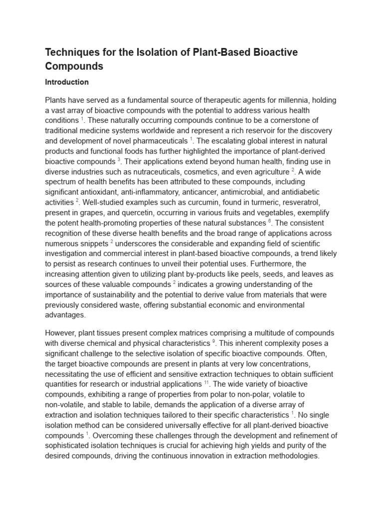 Isolation Techniques for Plant Bioactives | PDF | Distillation ...