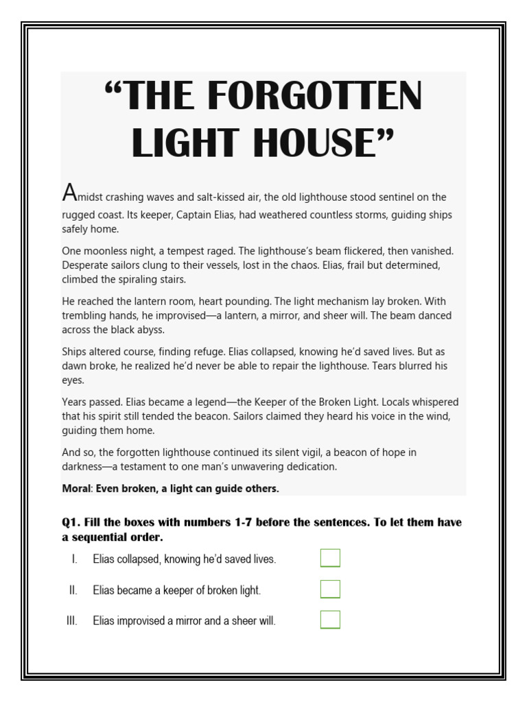 The Forgotten Light House | PDF