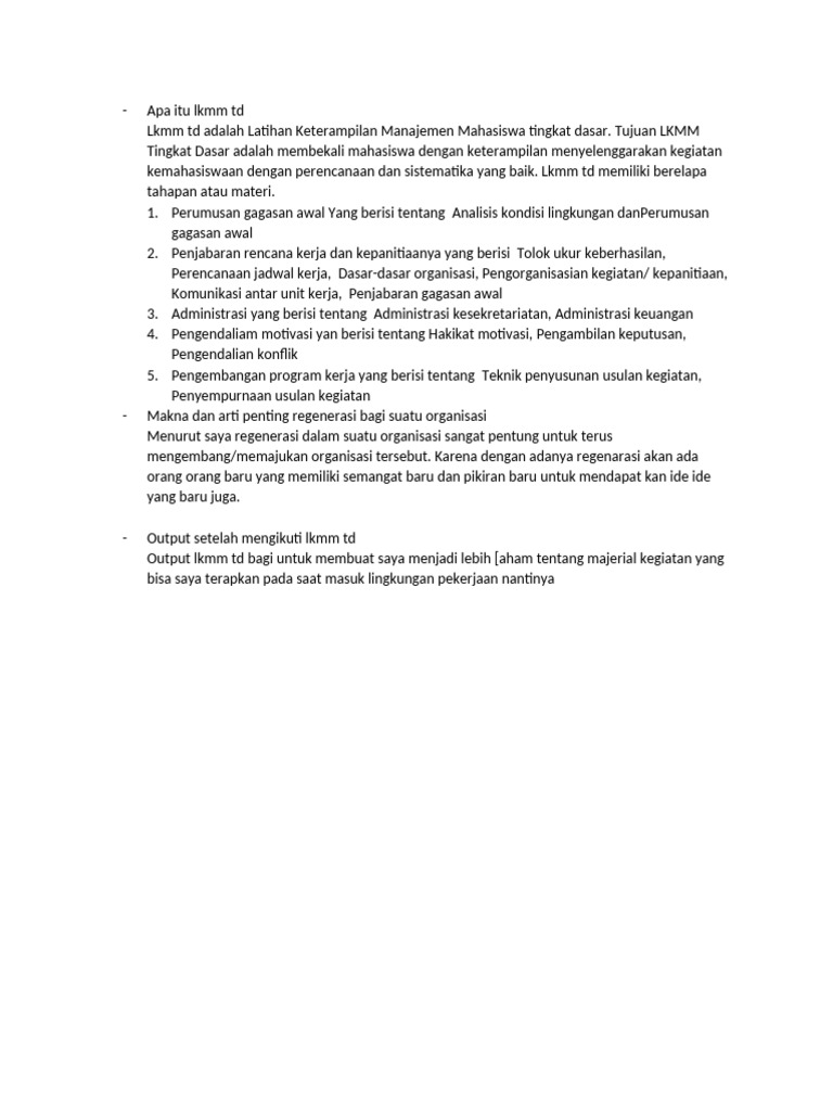 Apa Itu LKMM TD | PDF