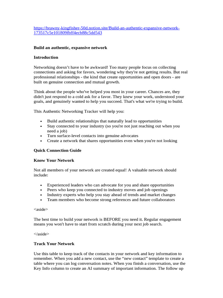 Build An Authentic, Expansive Network | PDF | Learning | Cognition