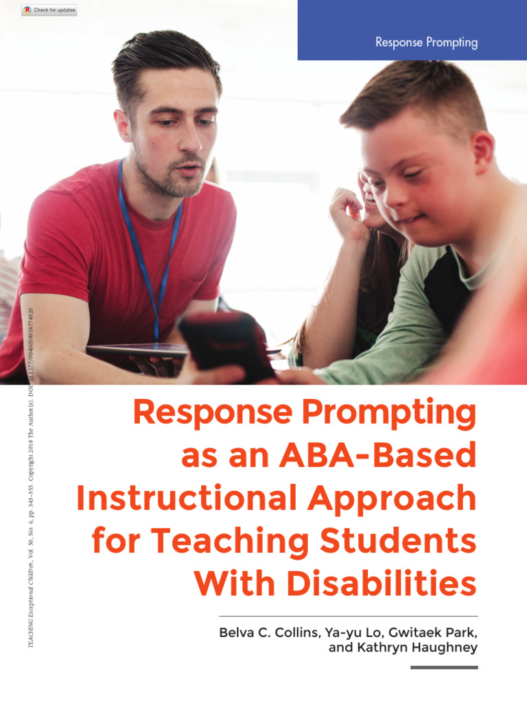 Collins Et Al 2018 Response Prompting As An ABA-Based Instructional ...