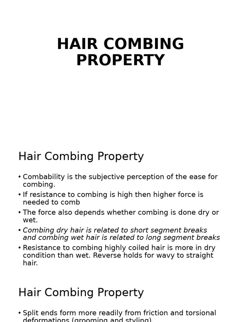 Hair Combing Properties | PDF | Hair | Hairstyle