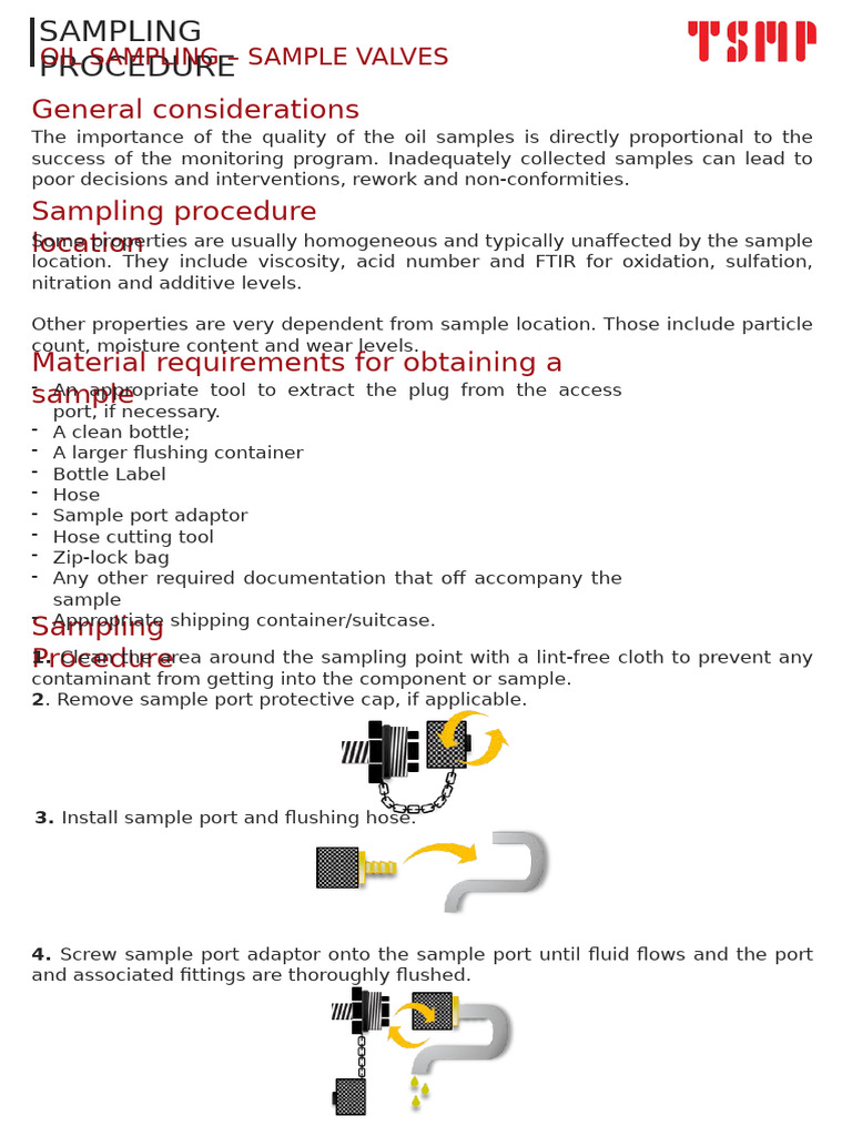 Oil Sampling Procedure Guide | PDF | Valve | Motor Oil