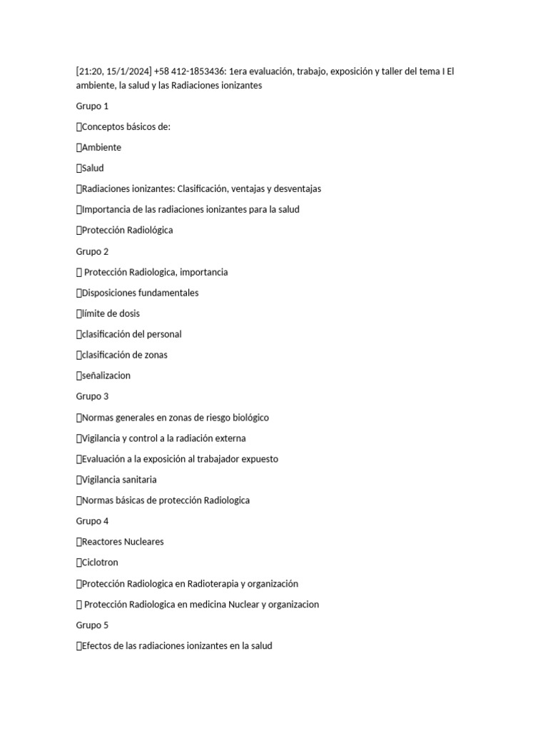 Taller de Roselin Final | PDF | Radiación | Radiación ionizante