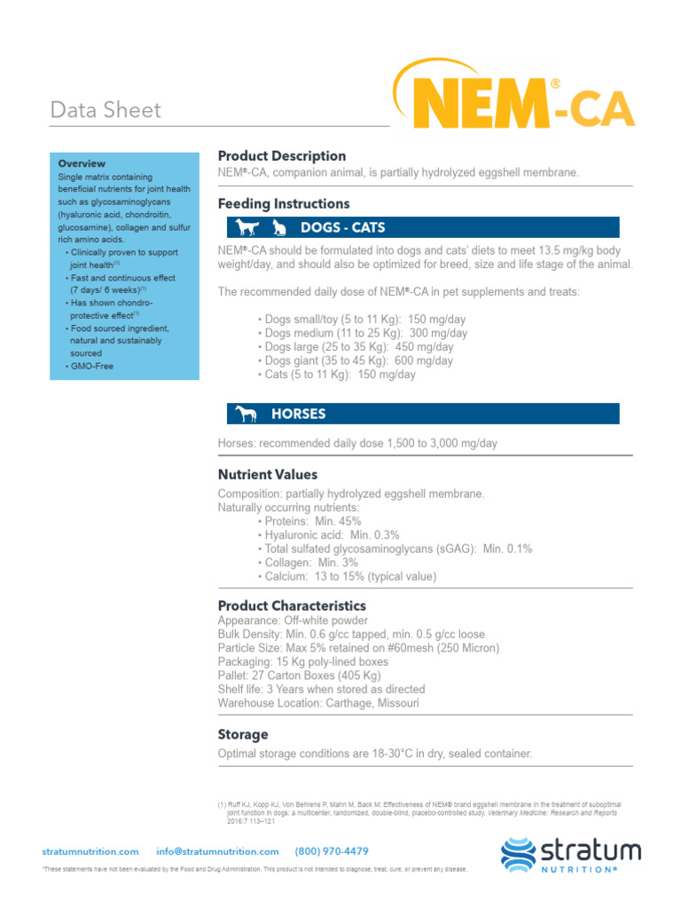 NEM CA Data Sheet 01242018 | PDF