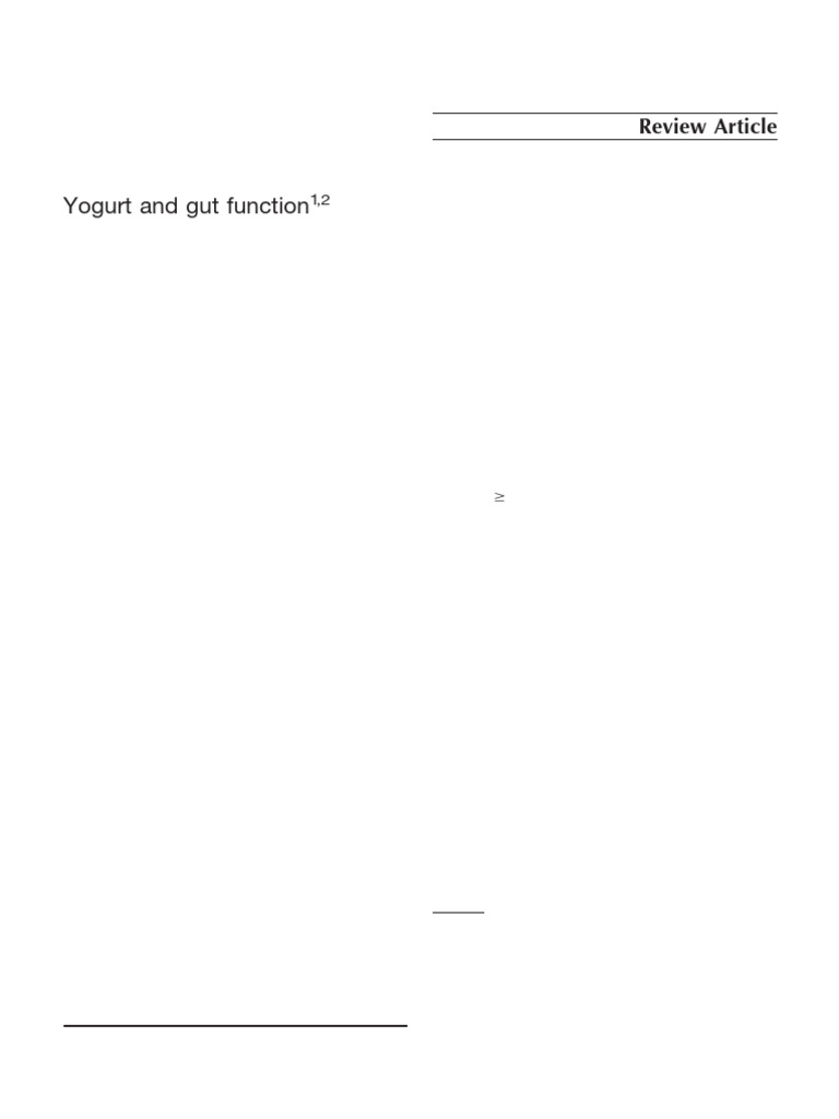 Adolffson O, Meydani SN, Russel RM (2004) - Yoghurt and Gut Function ...