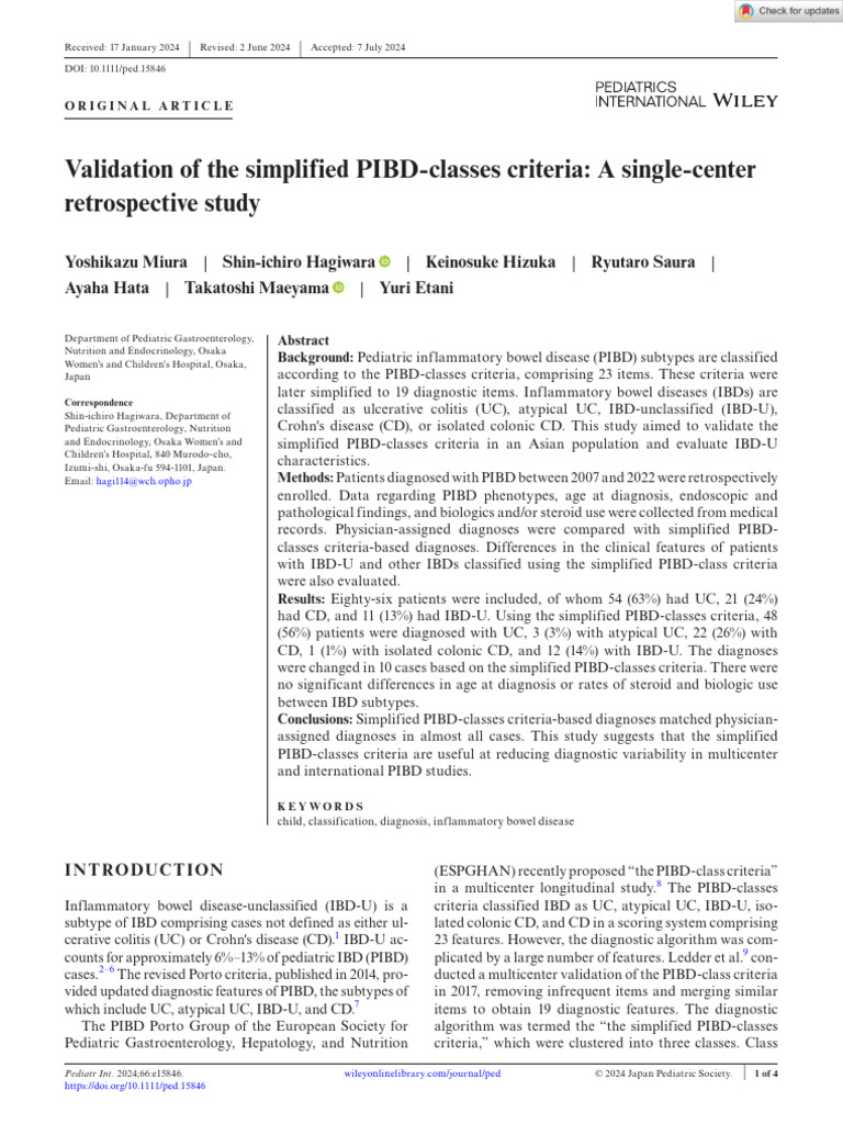 Pediatrics International - 2024 - Miura - Validation of The Simplified ...