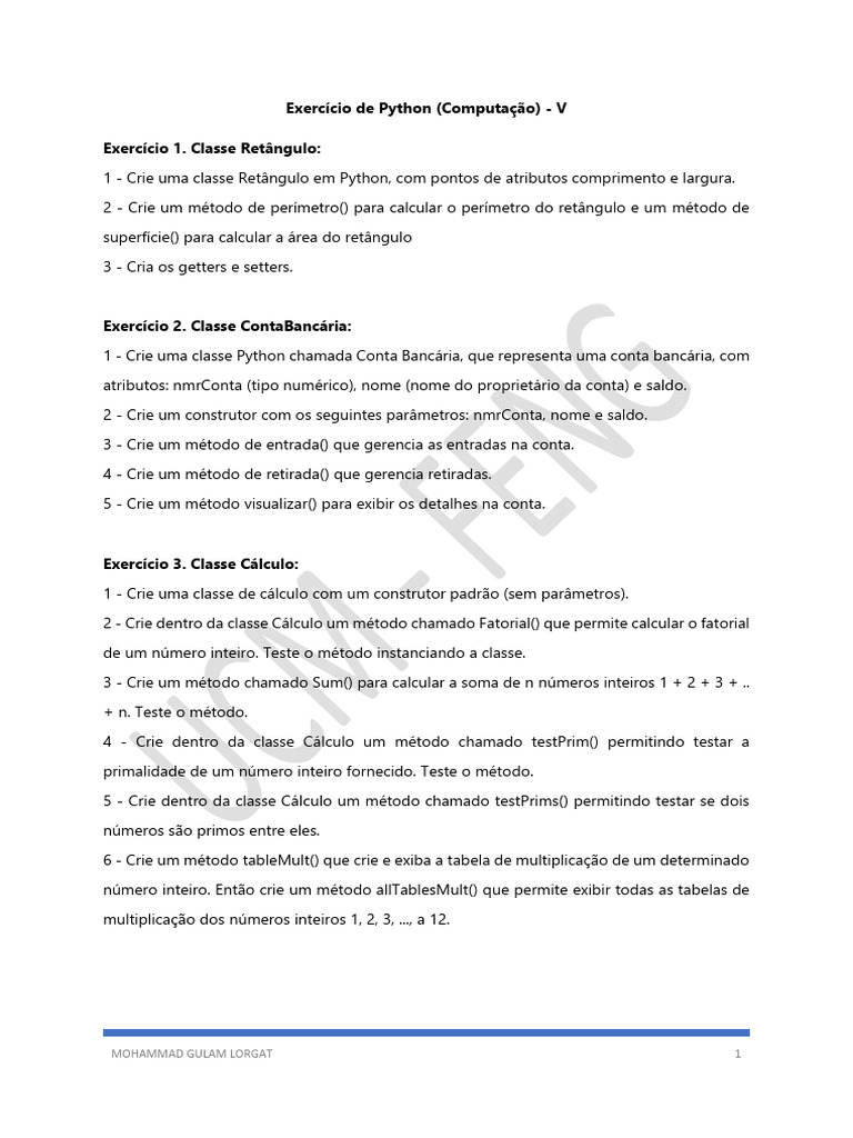Exercicios de Python V | PDF
