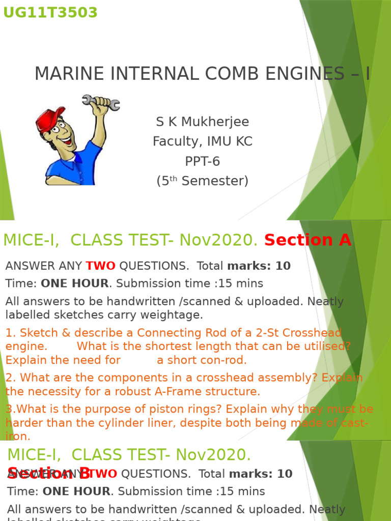 MICE - 1 PPT 6 QPs & Fuel Comb in IC Engines. | PDF | Fuel Oil | Combustion