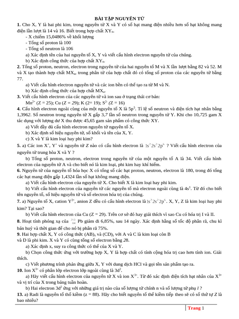 HSG 10. Chuyen de Cau Tao Nguyen Tu | PDF