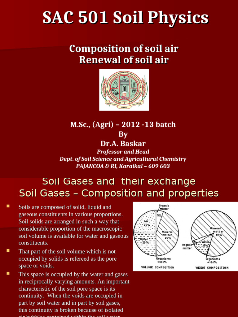 Soil Air Composition and Dynamics | PDF | Diffusion | Soil