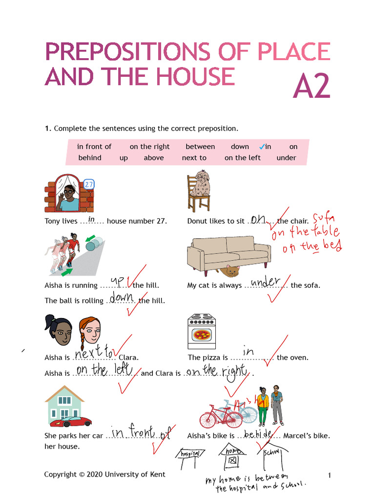 Prepositions of Place A2 Students Worksheet | PDF | Interior Design ...