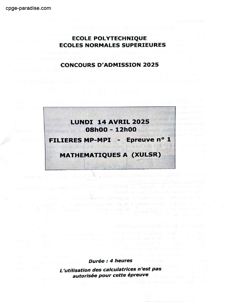 Math A2025 Bis | PDF