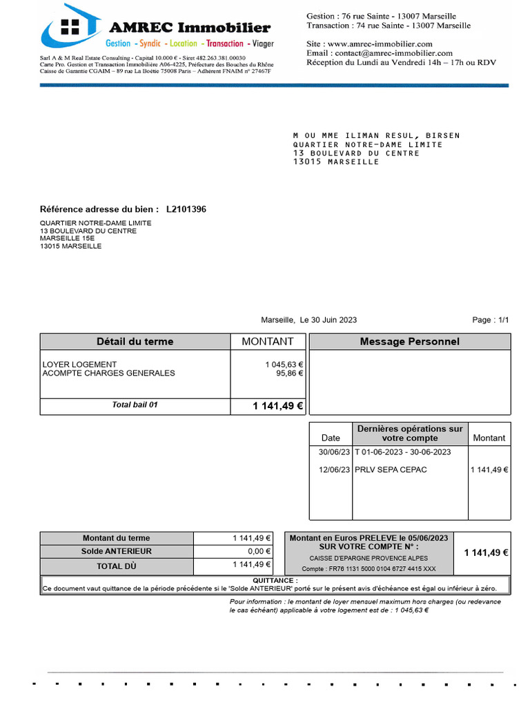 Quittance-Loyer-06-2023 | PDF