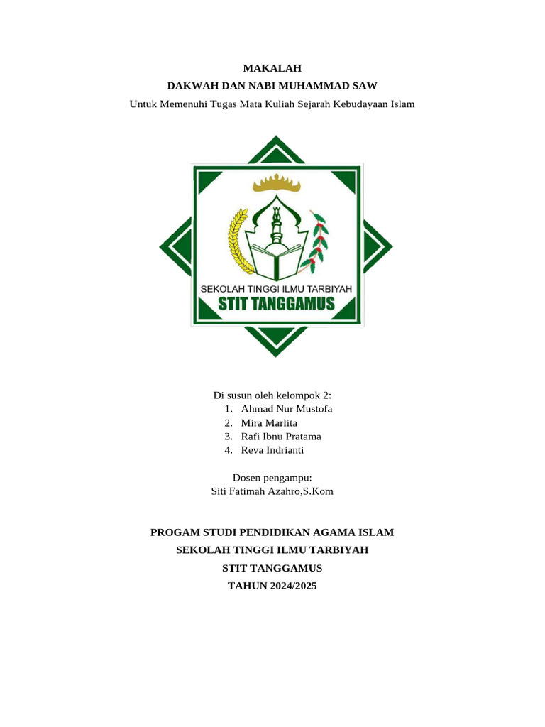 Makalah Dakwah Dan Hijrah Nabi Muhammad | PDF
