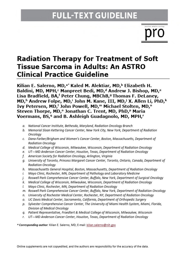 RTG On Sarcoma | PDF | Randomized Controlled Trial | Radiation Therapy