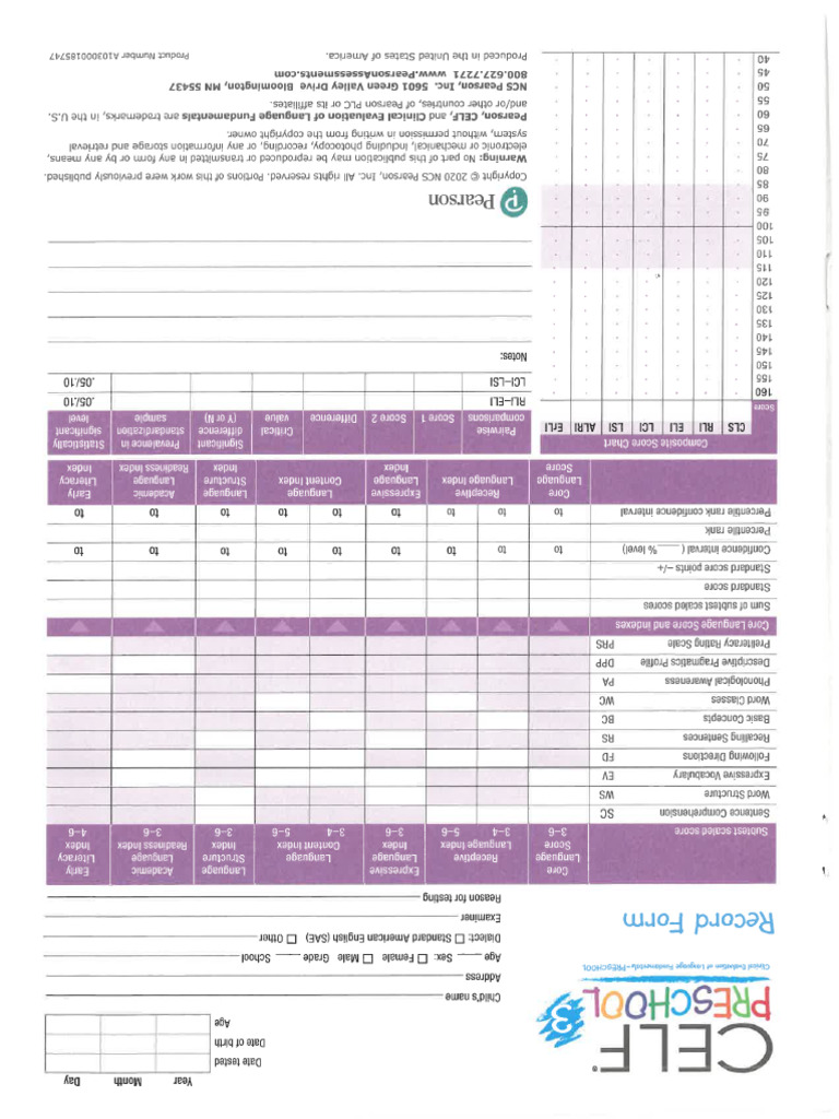 CELF Preschool | PDF