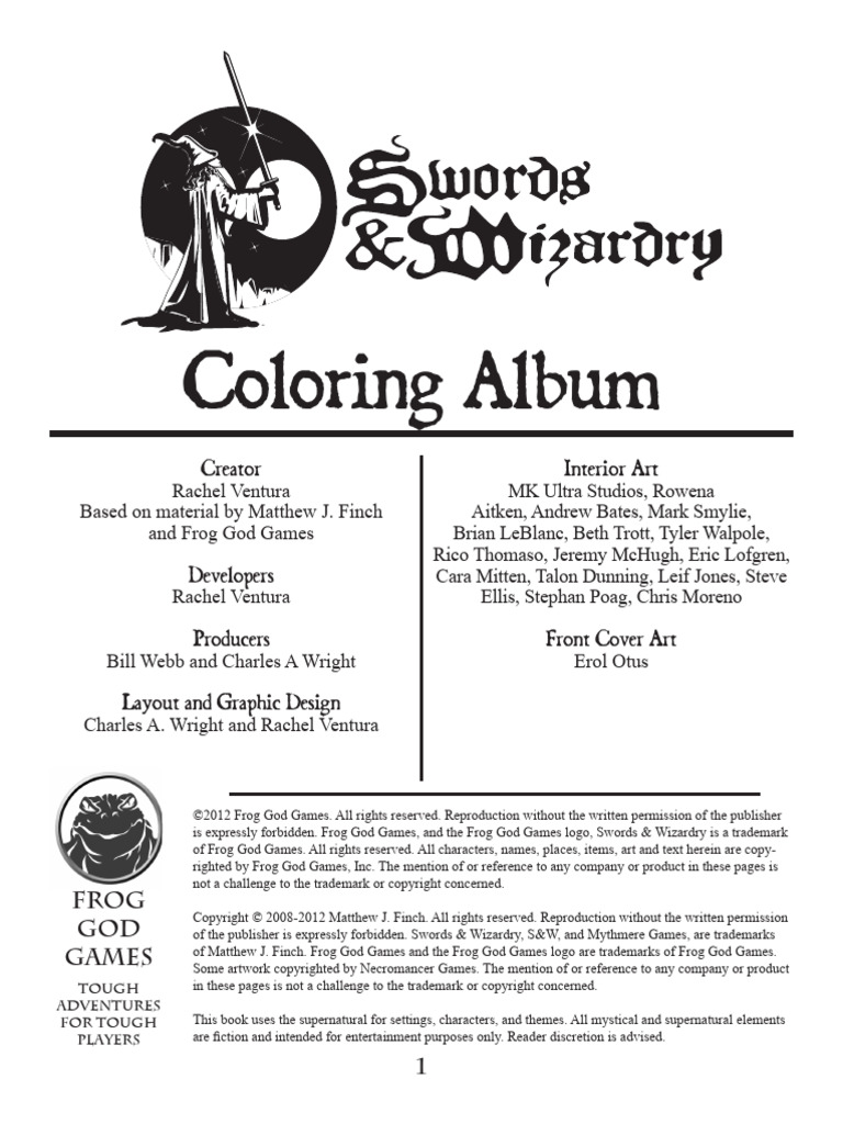 Swords & Wizardry Coloring Book | PDF | Verb