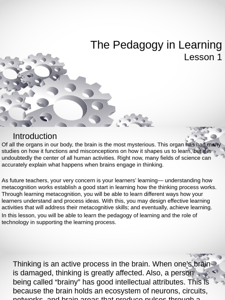 The Pedagogy in Learning | PDF | Learning | Learning Styles
