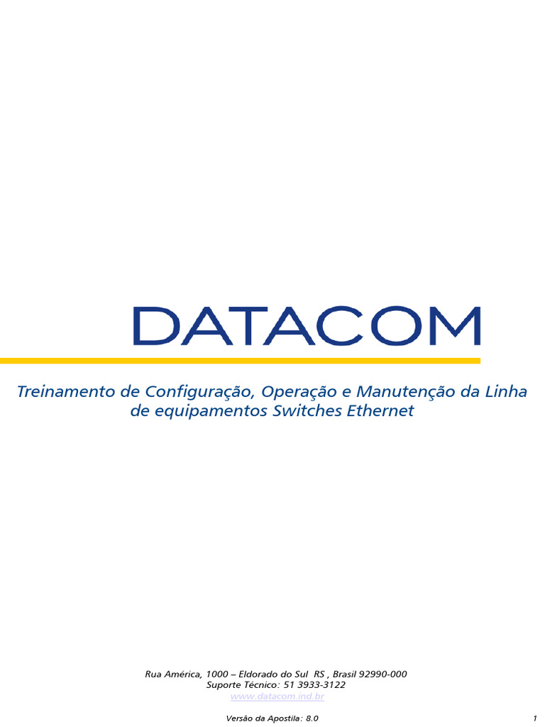 Treinamento Switch Datacom | PDF | Rede de computadores | Ethernet