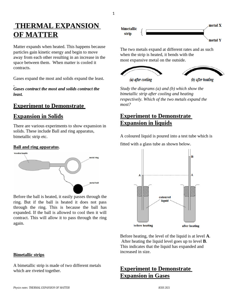 TP2 Thermal Expansion of Matter | PDF | Thermal Expansion | Thermostat