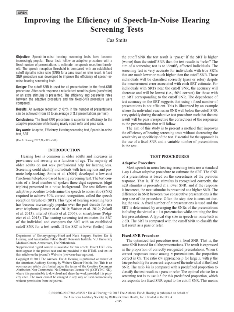 improving_the_efficiency_of_speech_in_noise.23 (4) | PDF | Signal To ...