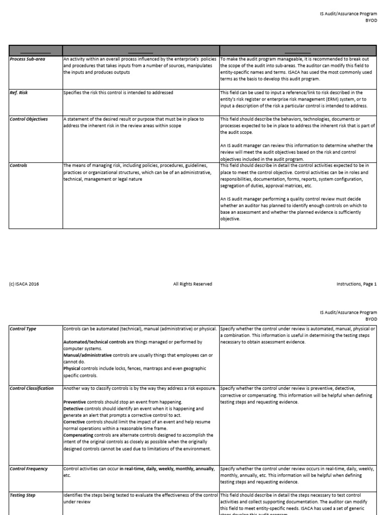 BYOD - Audit Program - Final | PDF | Audit | Password