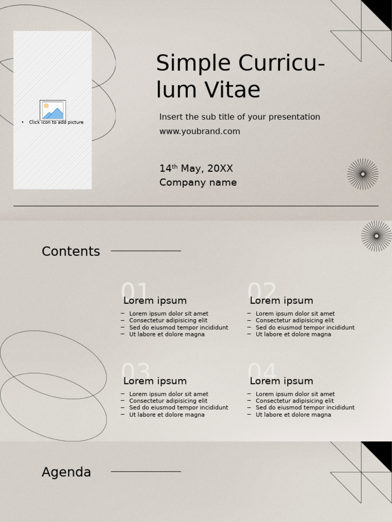Simple Curriculum Vitae Design - PPTMON | PDF